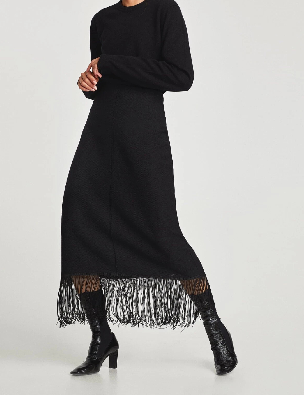 Fusta casual Zara, negru - lg670815 | outletmag.ro