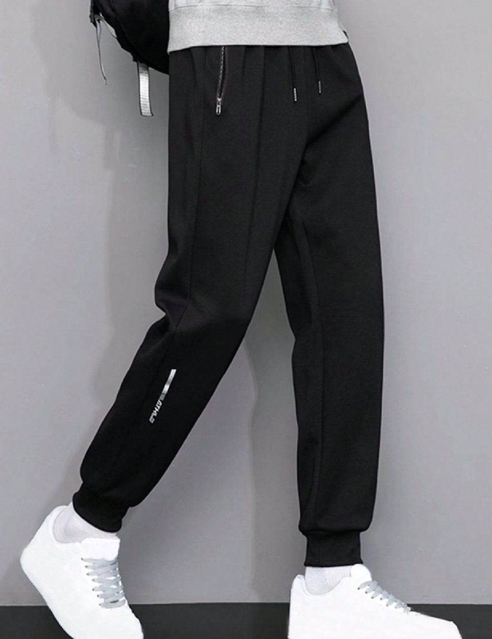 Pantaloni casual SHEIN cu snur, negru - ia681353 | outletmag.ro