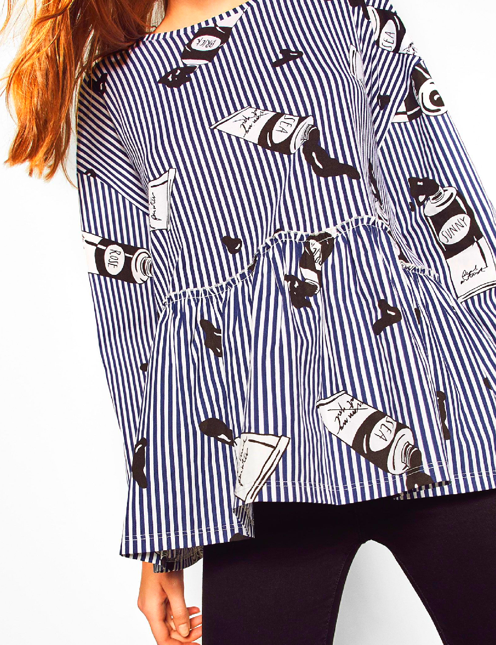 Bluza Oversize casual Zara, albastru - cb687244 | outletmag.ro