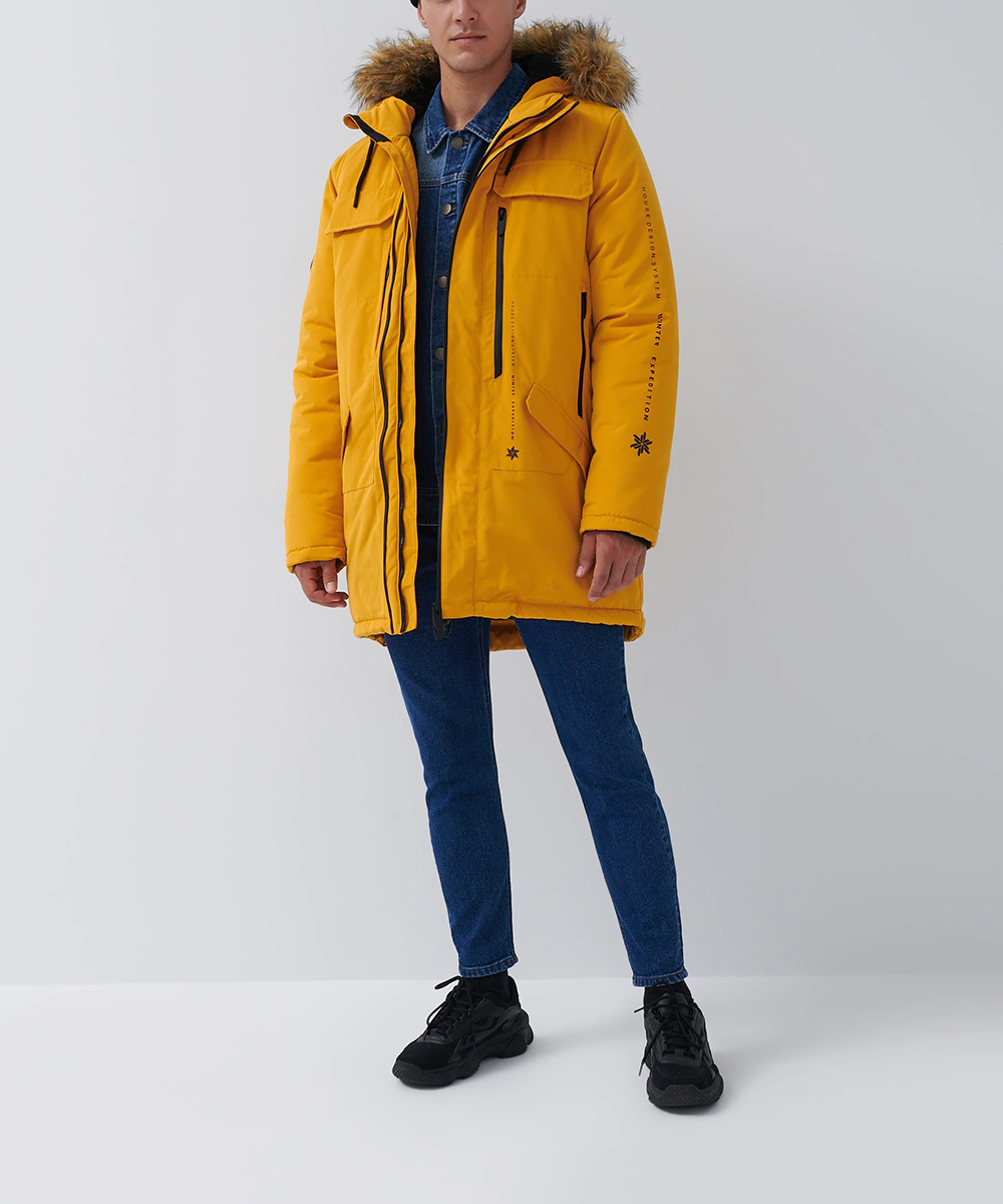 Geaca de iarnă House Brand cu gluga, galben - ai189520 | outletmag.ro