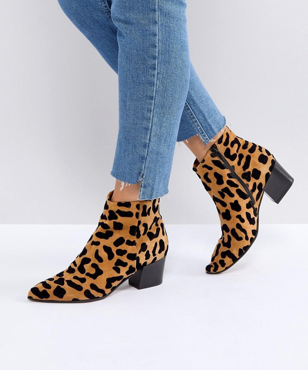 Botine de primăvară toamnă OFFICE, animal print - ab191600 | outletmag.ro