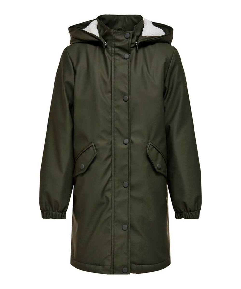 Geaca Kids Only cu gluga și capse, verde - ca192452 | outletmag.ro