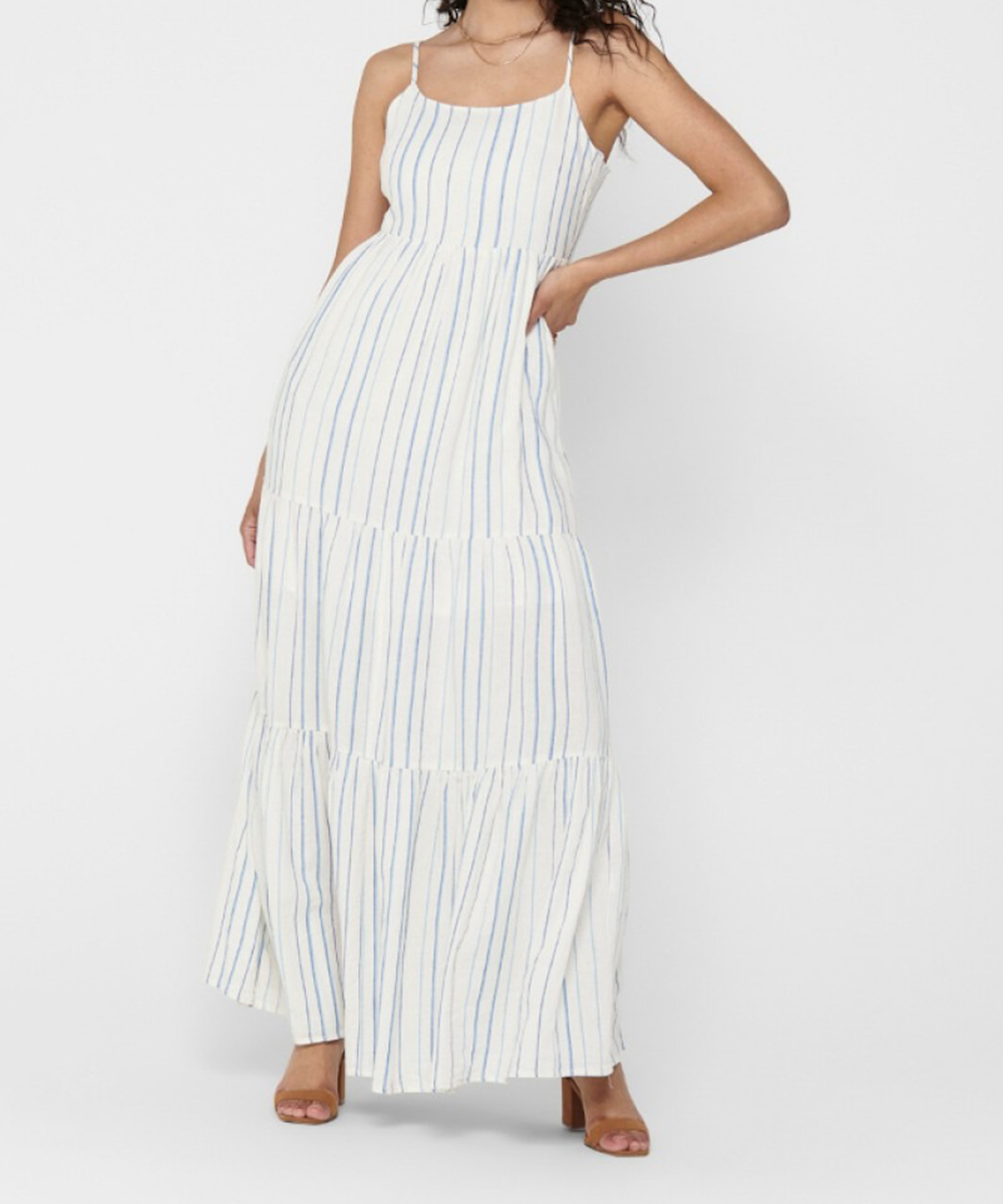 Rochie casual de vară Only cu bretele, alb - ng197828 | outletmag.ro