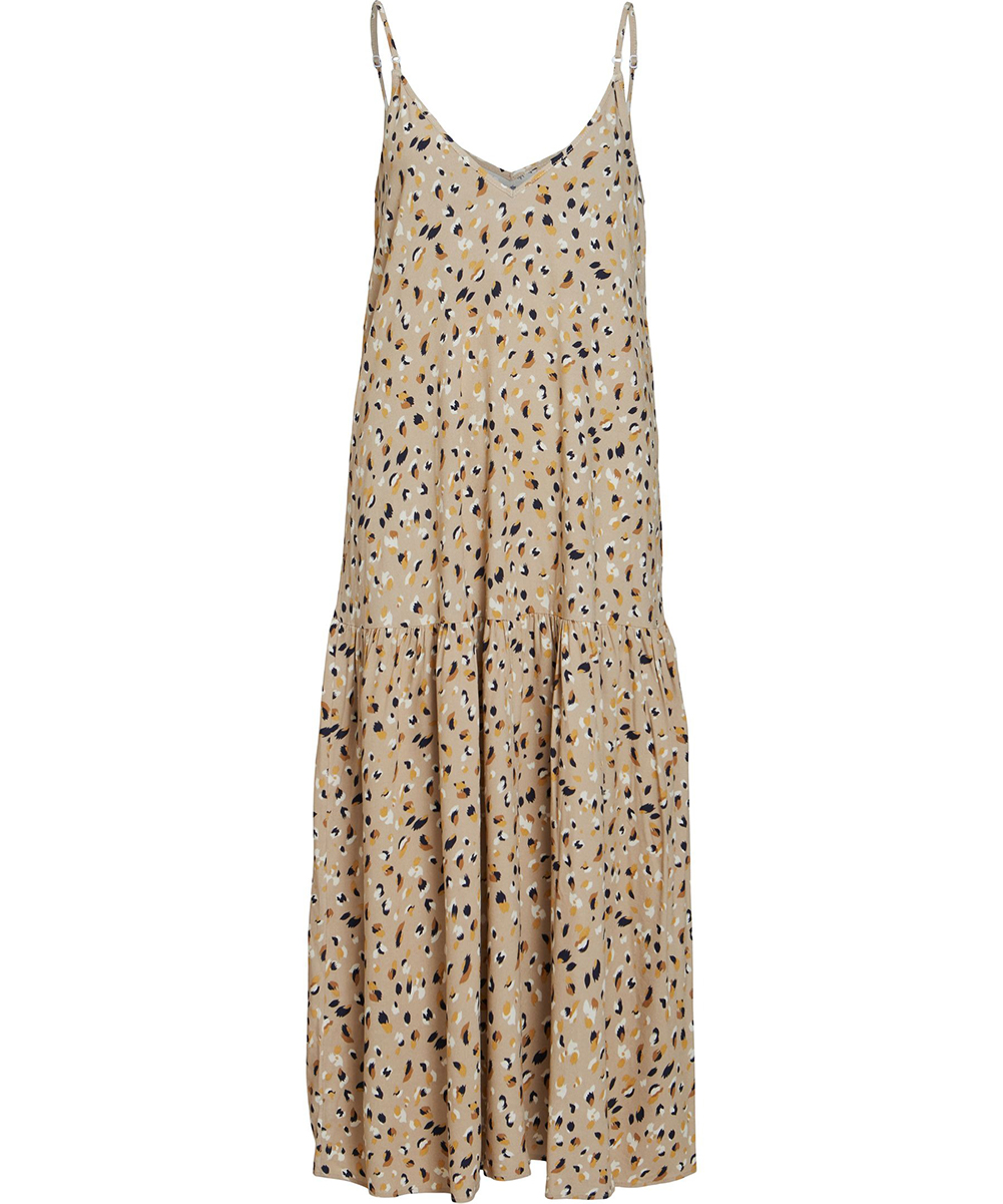 Rochie lunga Object cu bretele, maro - ng198010 | outletmag.ro