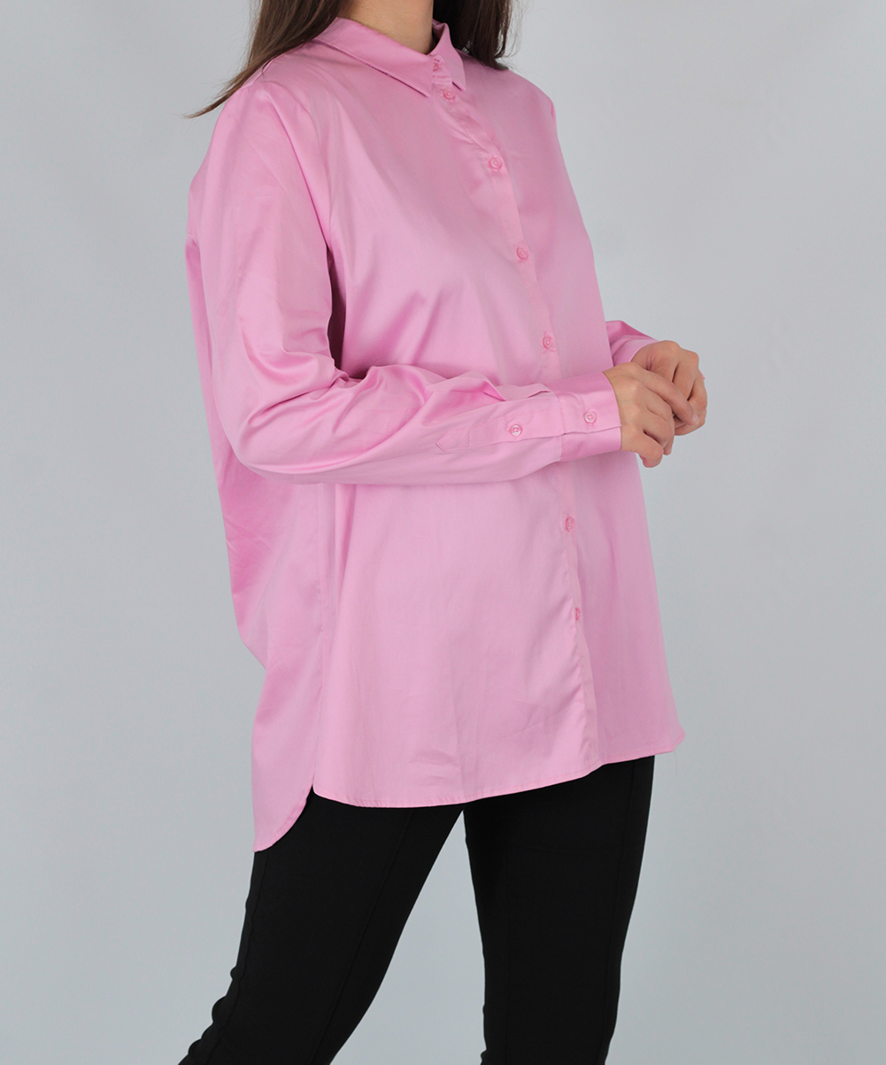 Camasa de primăvară toamnă Object cu nasturi, roz - ma200940 | outletmag.ro