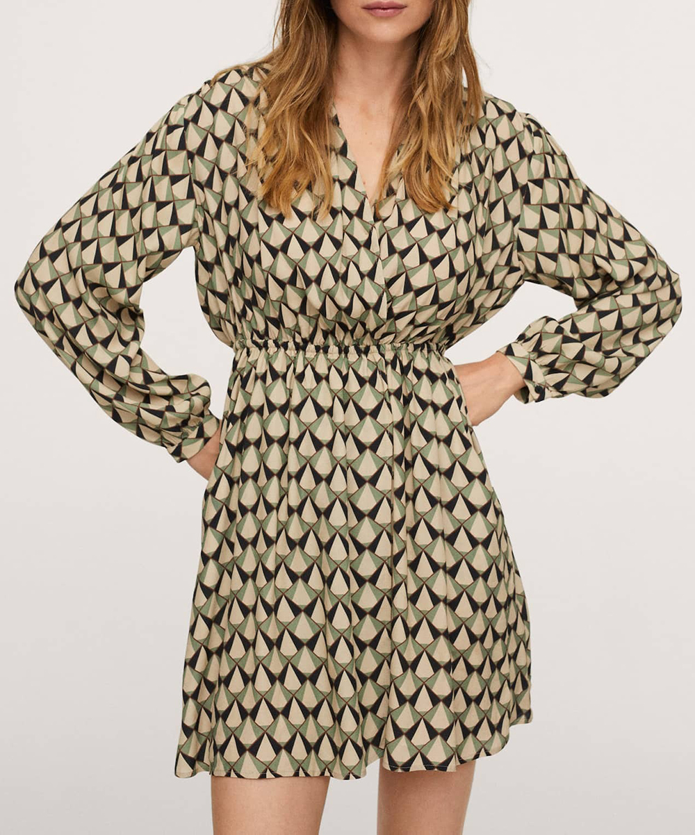 Rochie scurta Mango, crem - pl201975 | outletmag.ro