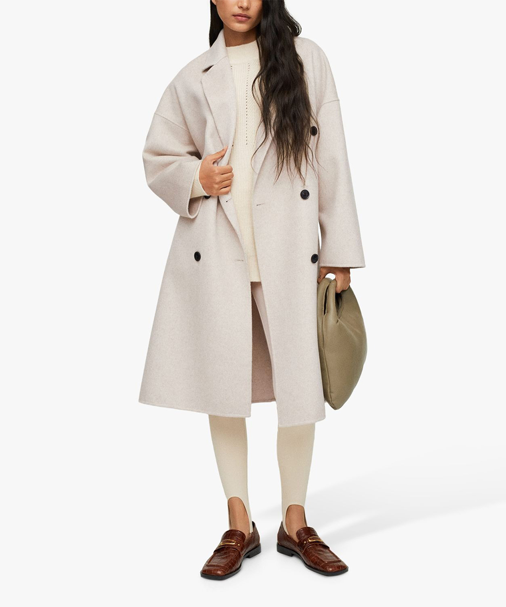 Palton de primăvară toamnă Mango cu nasturi, gri - cb203196 | outletmag.ro