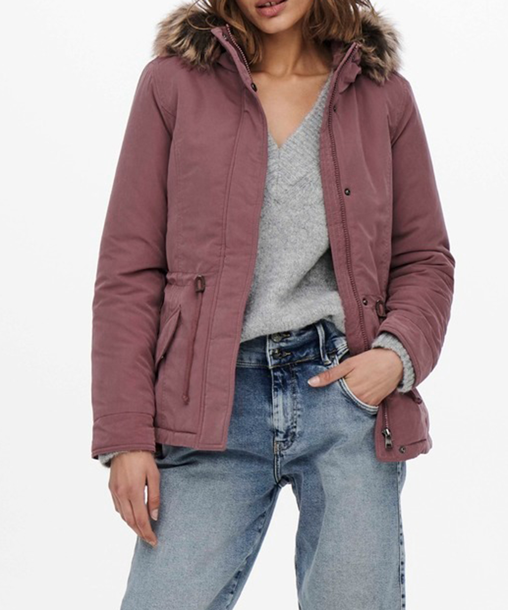 Geaca de primăvară toamnă Only cu gluga și capse, roz - ab203706 ...