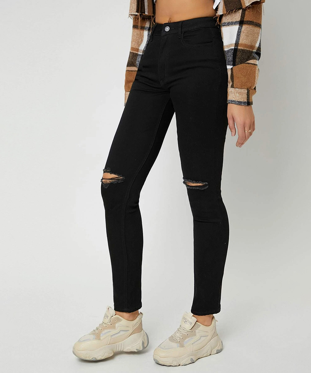 Blugi SHEIN cu capse, negru - cg217434 | outletmag.ro