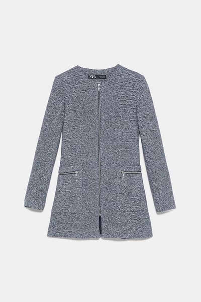 Palton Zara, gri - d40541 | outletmag.ro