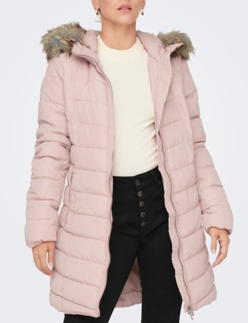 Geaca de iarnă Only cu gluga, roz - as235526 | outletmag.ro