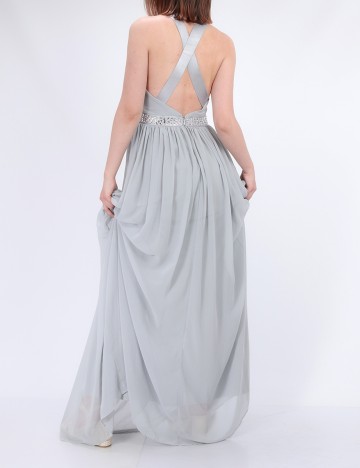 Rochie lunga de primăvară toamnă Goddiva, gri - vd251770 | outletmag.ro