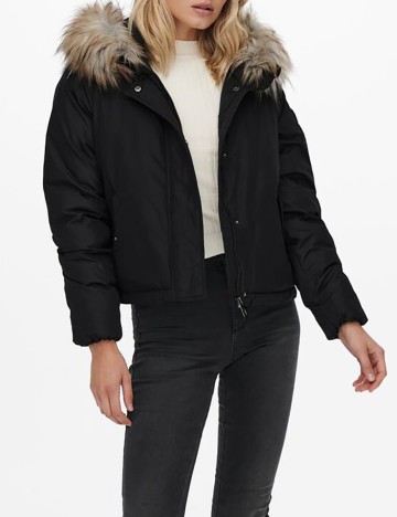 Geaca Only cu gluga și capse, negru - vd354526 | outletmag.ro