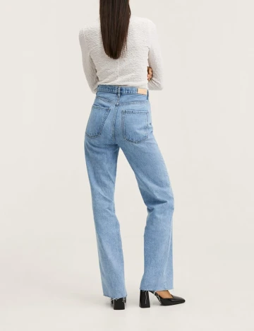 Blugi casual Mango cu capse, albastru - ai360716 | outletmag.ro