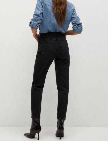 Blugi casual Mango cu capse, negru - ai360767 | outletmag.ro