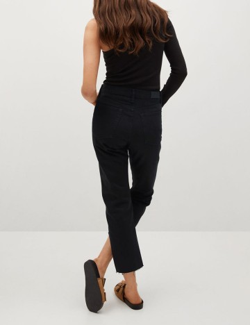 Blugi Mango cu nasturi, negru - as360802 | outletmag.ro