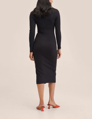 Rochie medie Mango cu nasturi, negru - vd363264 | outletmag.ro