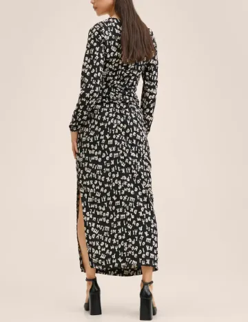 Rochie lunga casual Mango cu fermoar, negru - ai364318 | outletmag.ro