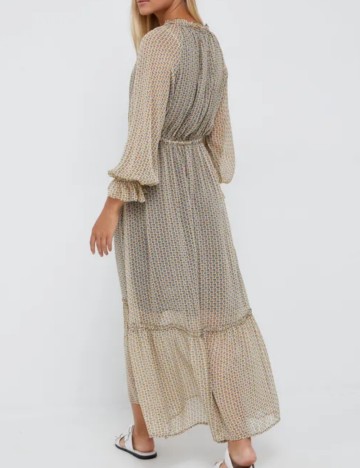 Rochie lunga casual de primăvară toamnă Pepe Jeans cu snur, floral ...