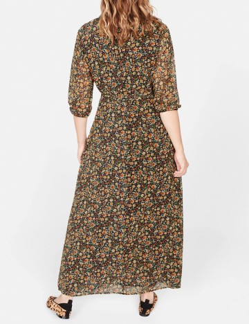 Rochie lunga Mango cu cordon, floral print - ia159444 | outletmag.ro