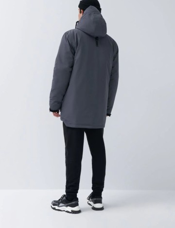 Geaca House Design System cu gluga și capse, gri - pl190588 | outletmag.ro