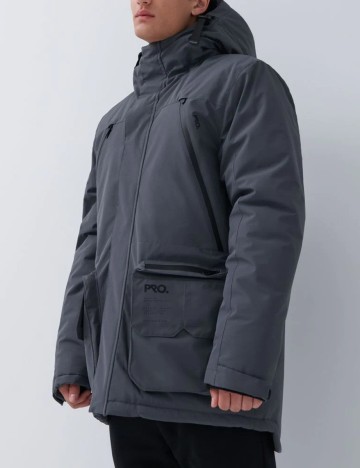 Geaca House Design System cu gluga și capse, gri - pl190588 | outletmag.ro