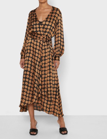 Rochie medie de primăvară toamnă Mango, maro - cg201867 | outletmag.ro