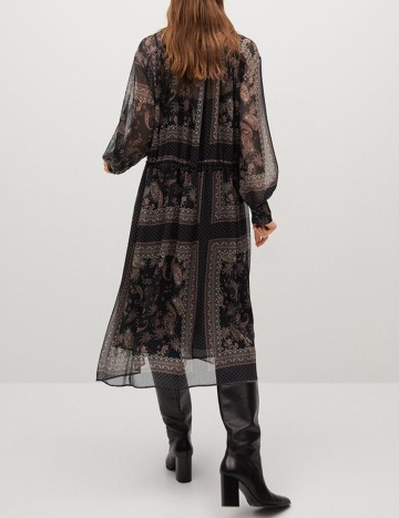 Rochie medie de primăvară toamnă Mango, negru - cg202043 | outletmag.ro