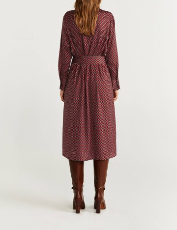 Rochie medie de primăvară toamnă Mango cu nasturi, rosu - ma202308 ...