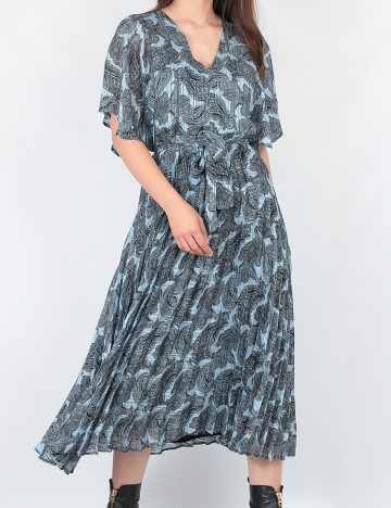 Rochie de primăvară toamnă Mango, albastru - cg202417 | outletmag.ro