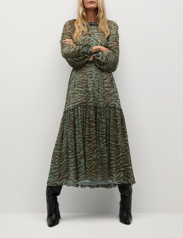 Rochie medie Mango, verde - cg202561 | outletmag.ro