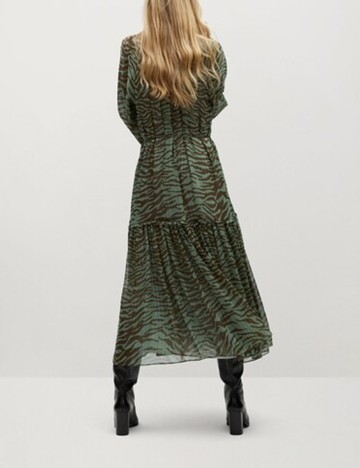 Rochie medie de primăvară toamnă Mango, verde - cg202561 | outletmag.ro